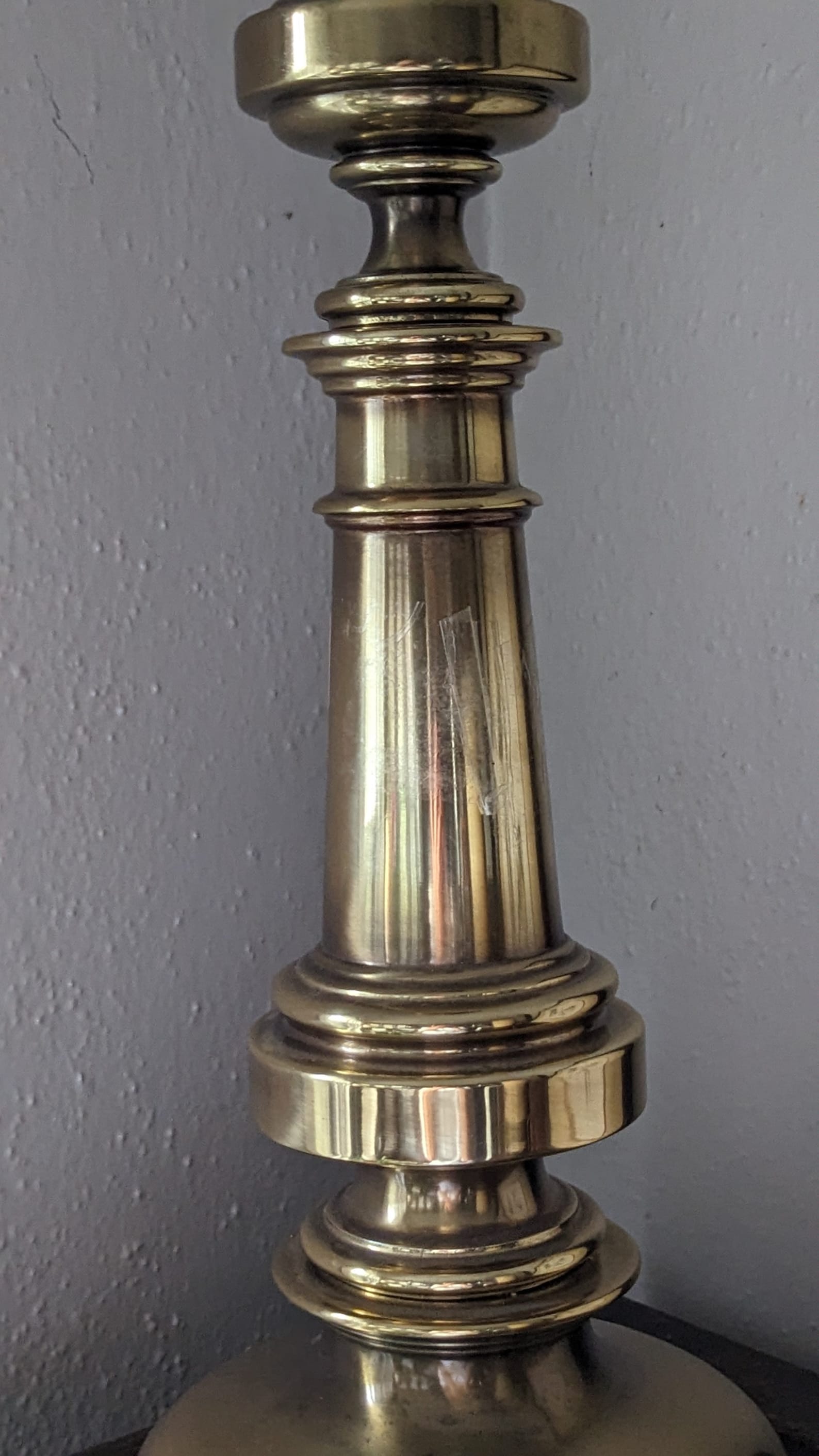 Stiffel Table Brass Lamp Metal Mid Century 31" Tall Socket Switch Jules ...