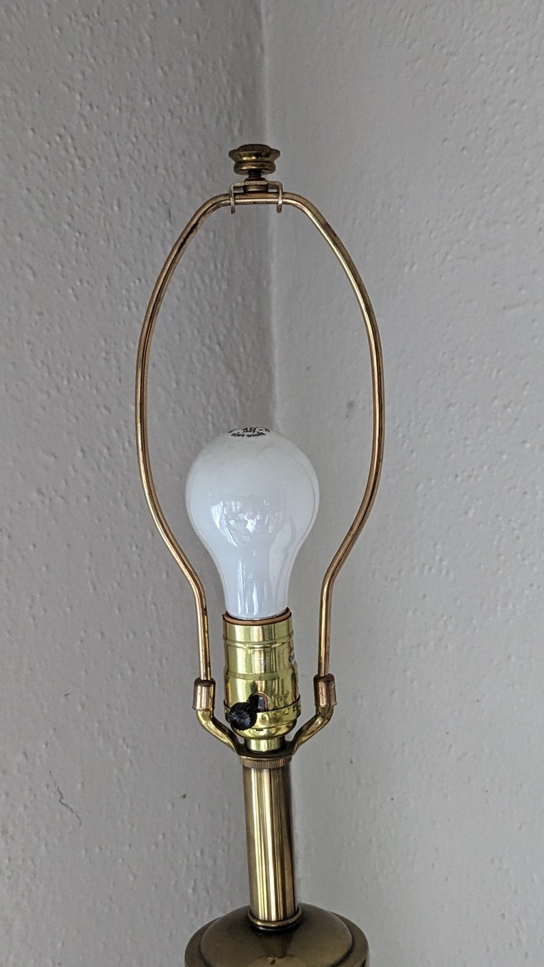 Stiffel Table Brass Lamp Metal Mid Century 31" Tall Socket Switch Jules ...
