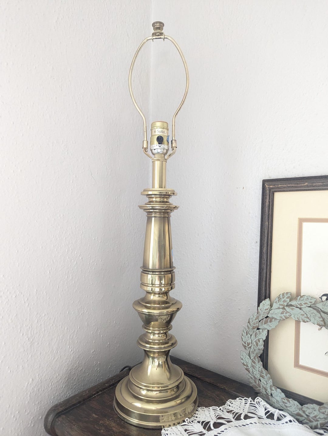 Stiffel Table Lamp Brass Mid Century 27" Tall Socket Switch - Etsy