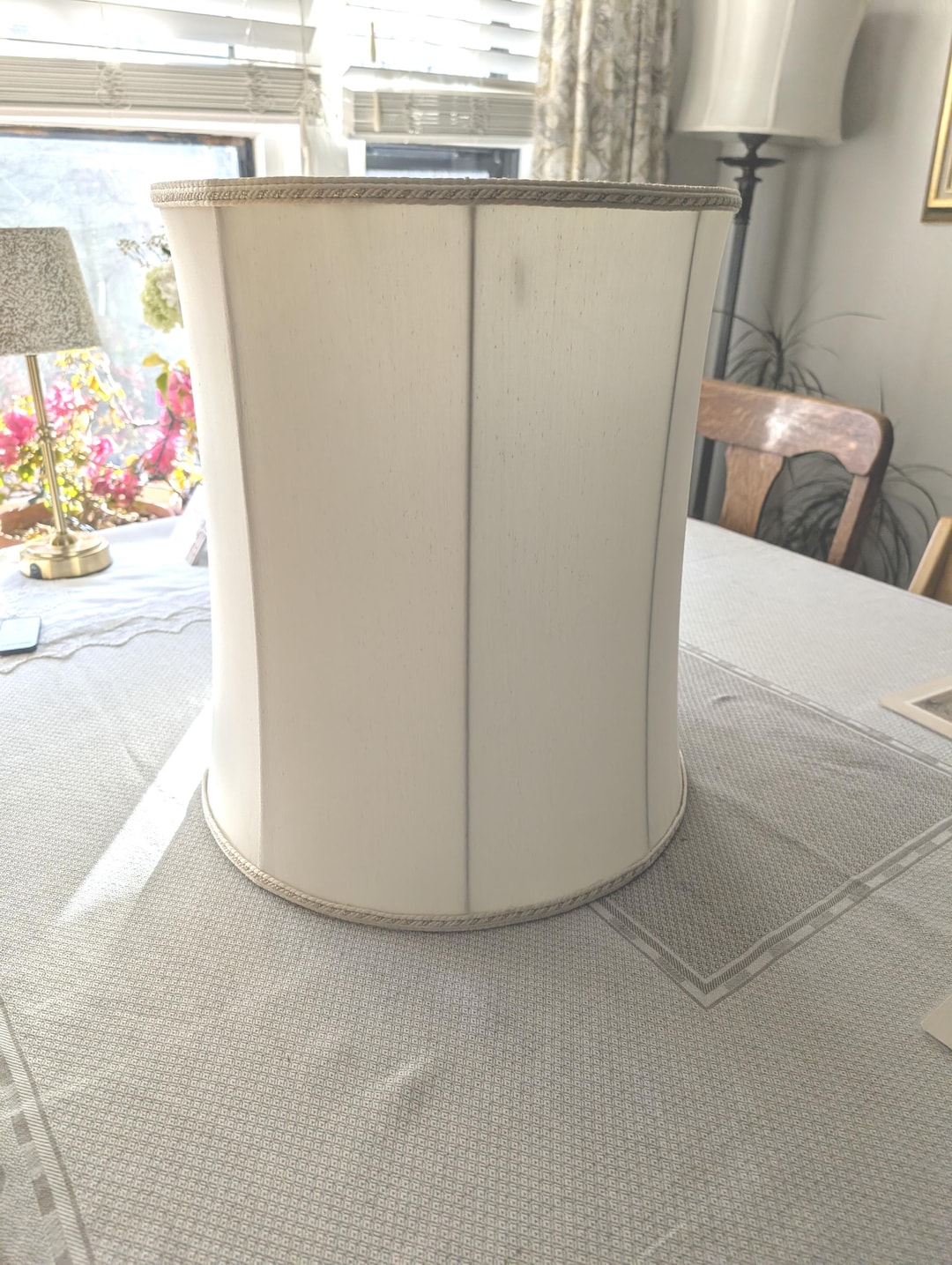 Stiffel Lamp Shade Vintage 17in Tall Braided Trim Cream - Etsy