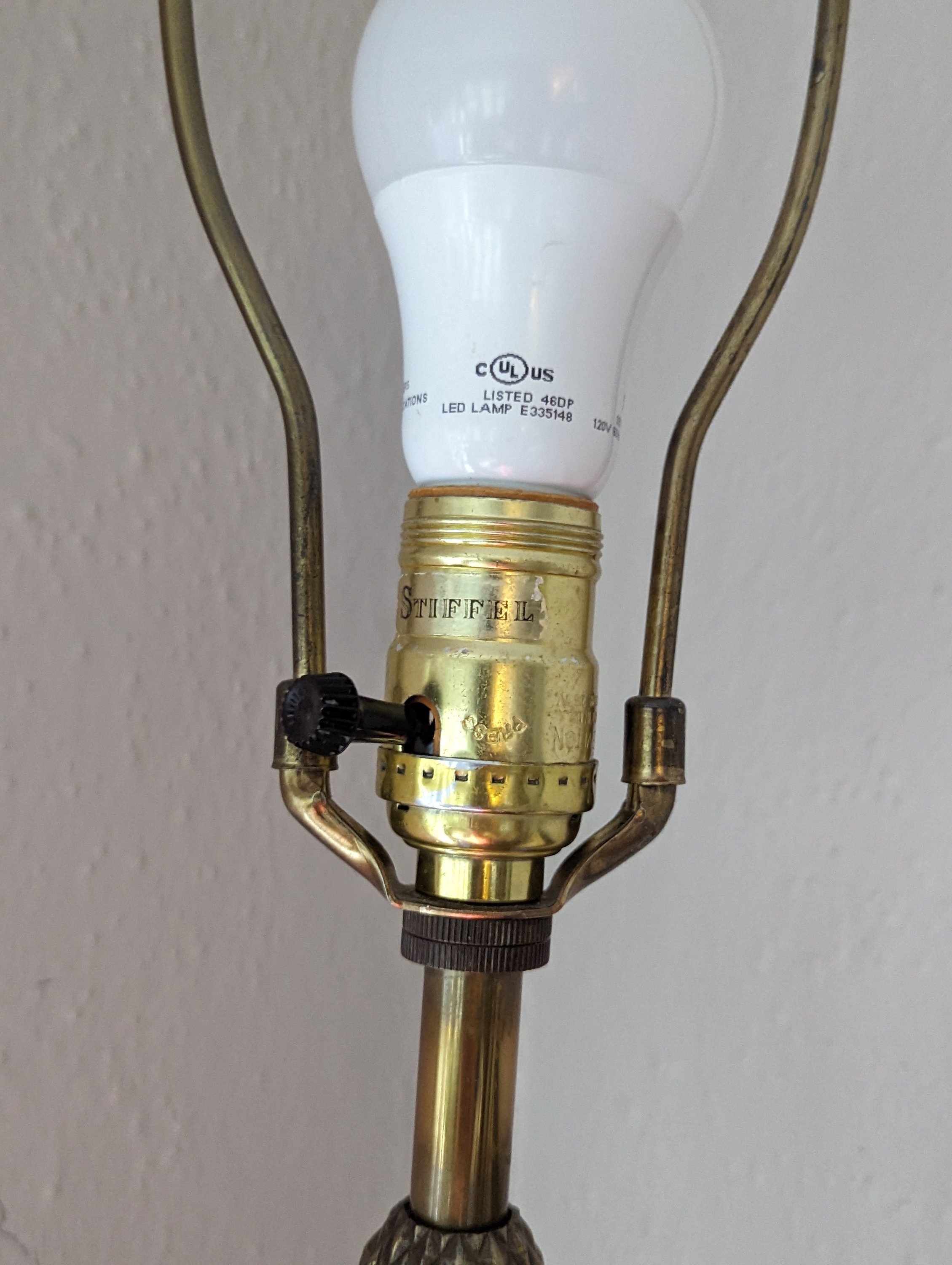 Stiffel Table Lamp Classic Brass Heavy Mid Century 34" Tall Pineapple ...