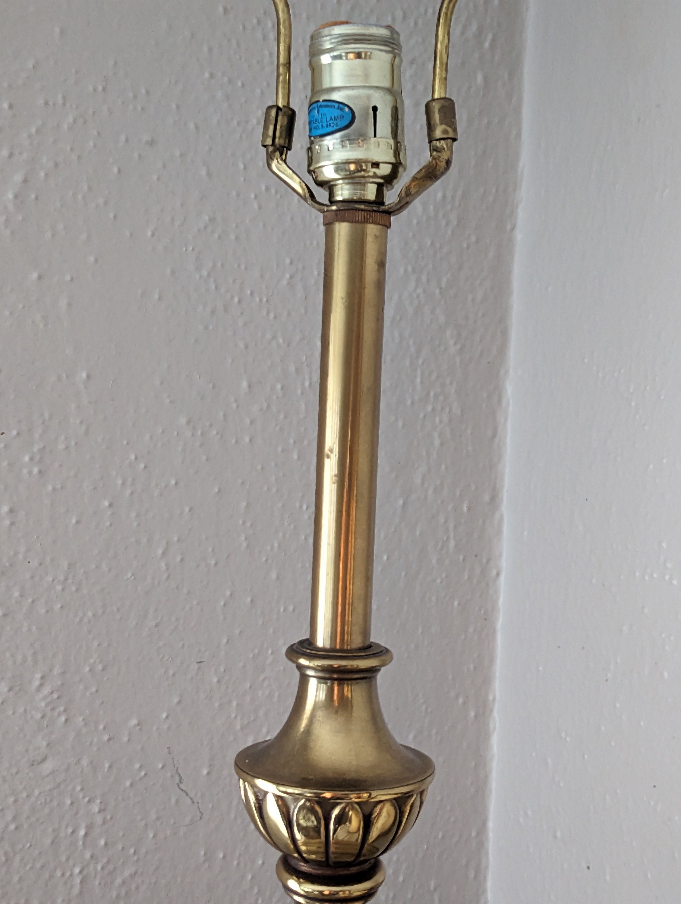 Stiffel Table Lamp Brass Urn 40in Tall Floral Stand 8in Square Base ...