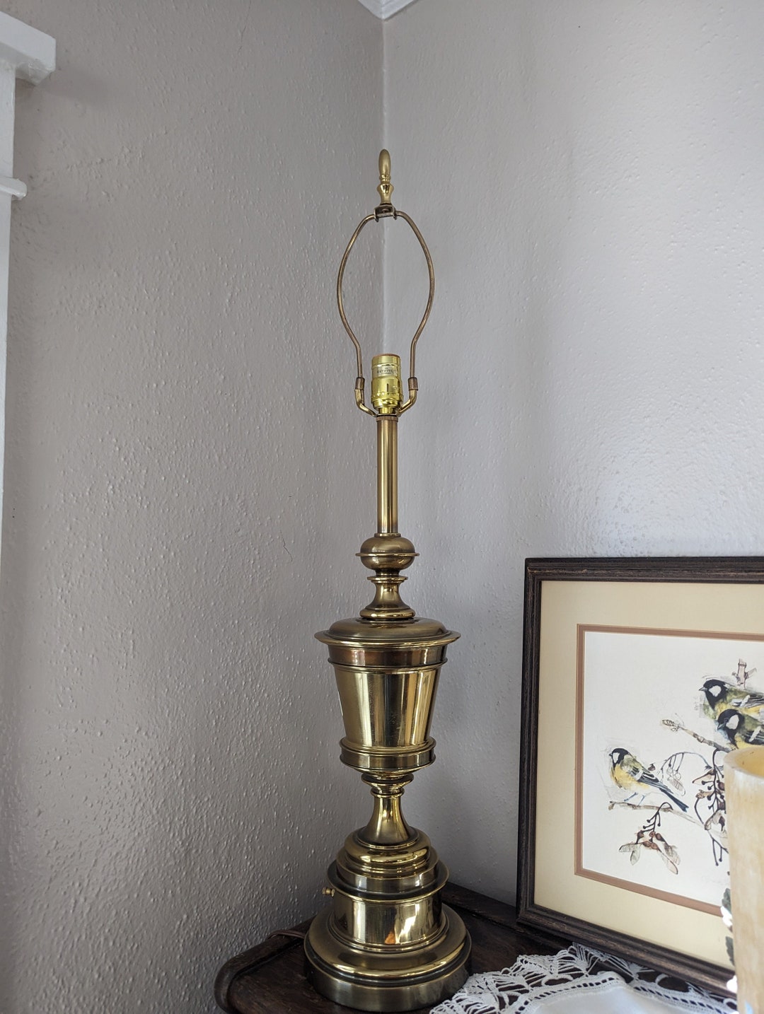 Stiffel Brass Table Lamp Heavy Classic Style 31" Tall Base Switch Brass ...