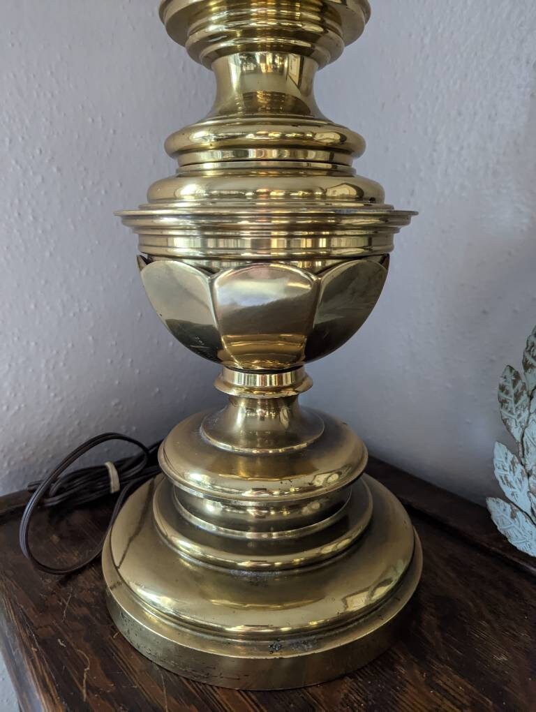 Stiffel Brass Table Lamp 33 Tall Dark Brass Switch on Socket - Etsy