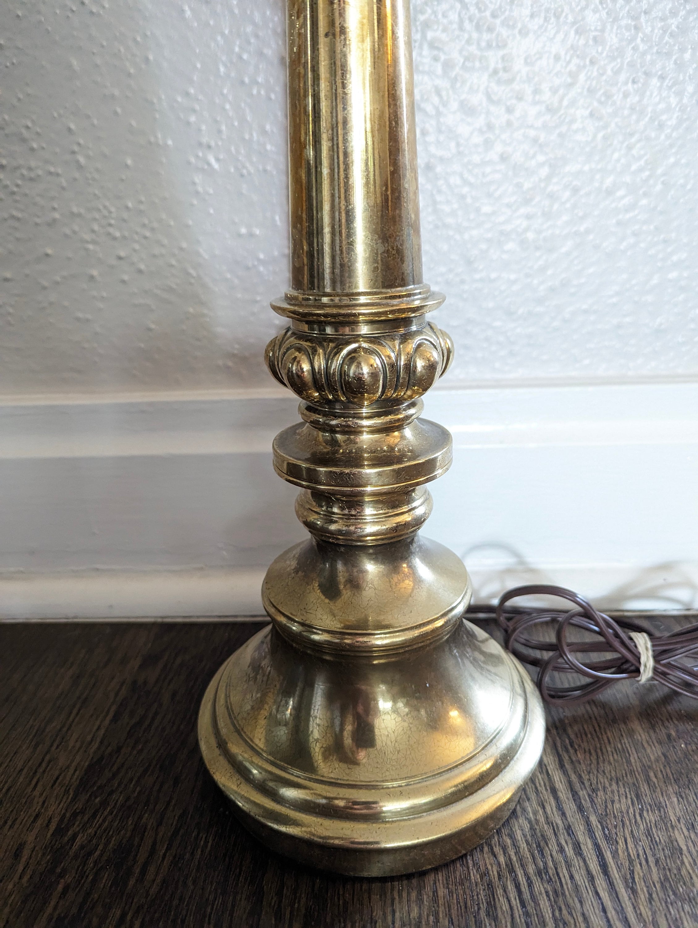 Stiffel Table Lamp Brass Mid Century 27in Tall Socket Switch 3-way Bulb ...