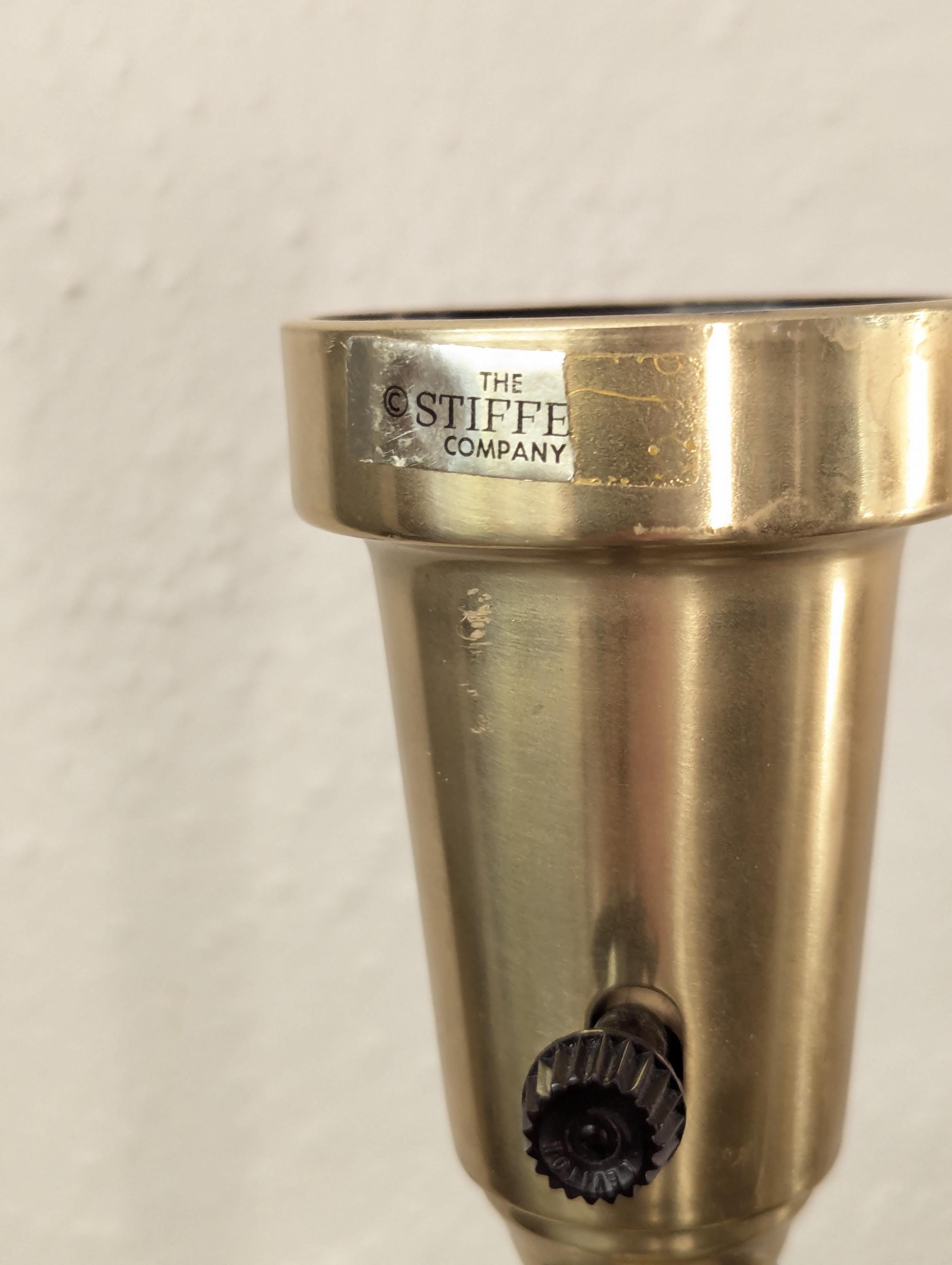 Stiffel Hollywood Regency Table Torchiere Lamp Ivory Brass 34 High ...