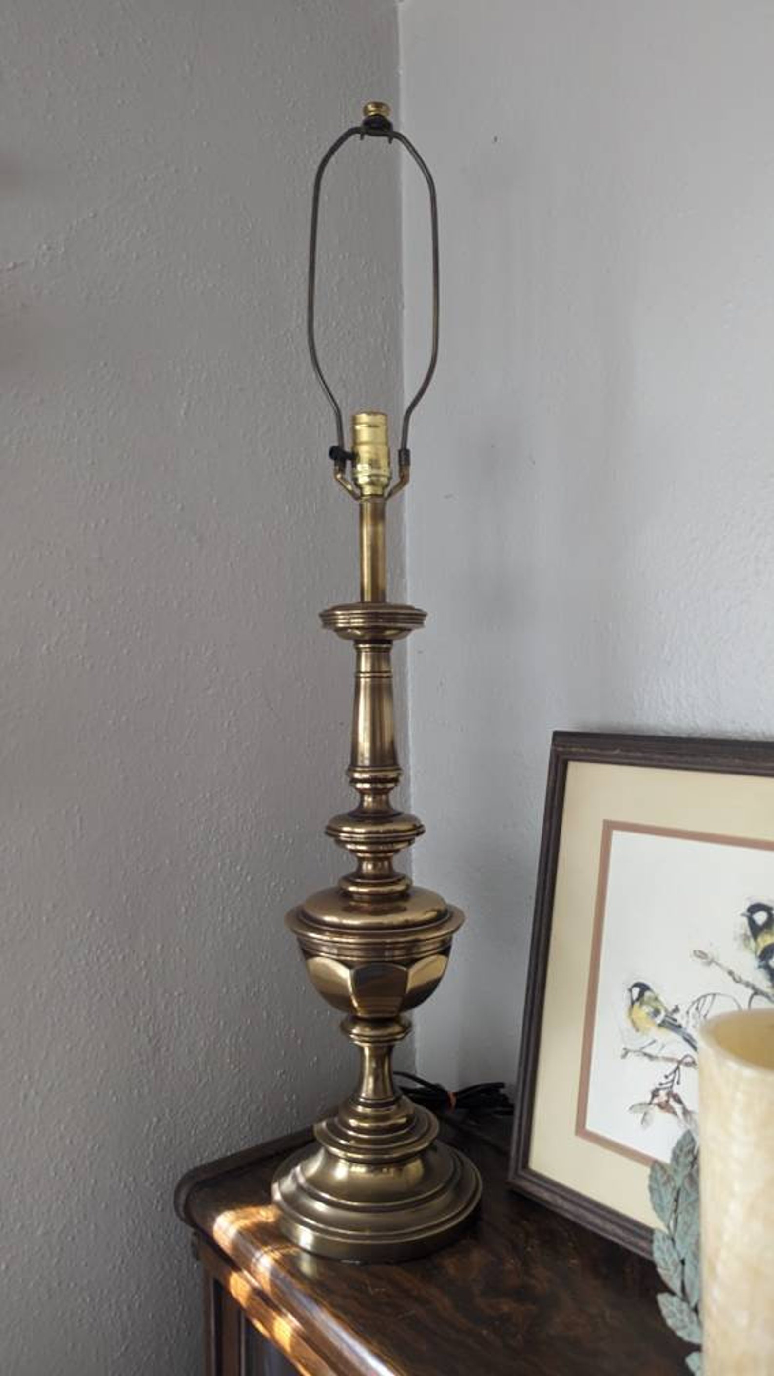 Stiffel Table Lamp Brass Heavy Mid Century 36" Tall Switch on Socket - Etsy