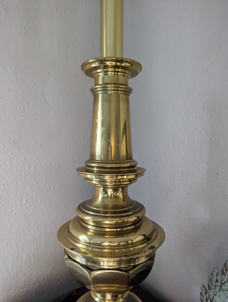 Stiffel Brass Table Lamp 33 Tall Dark Brass Switch on Socket - Etsy