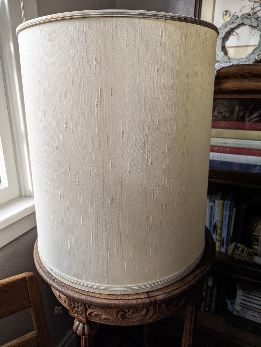 Stiffel Lamp Vintage Drum Lamp Shade Cream Trim at Top 18in Tall - Etsy