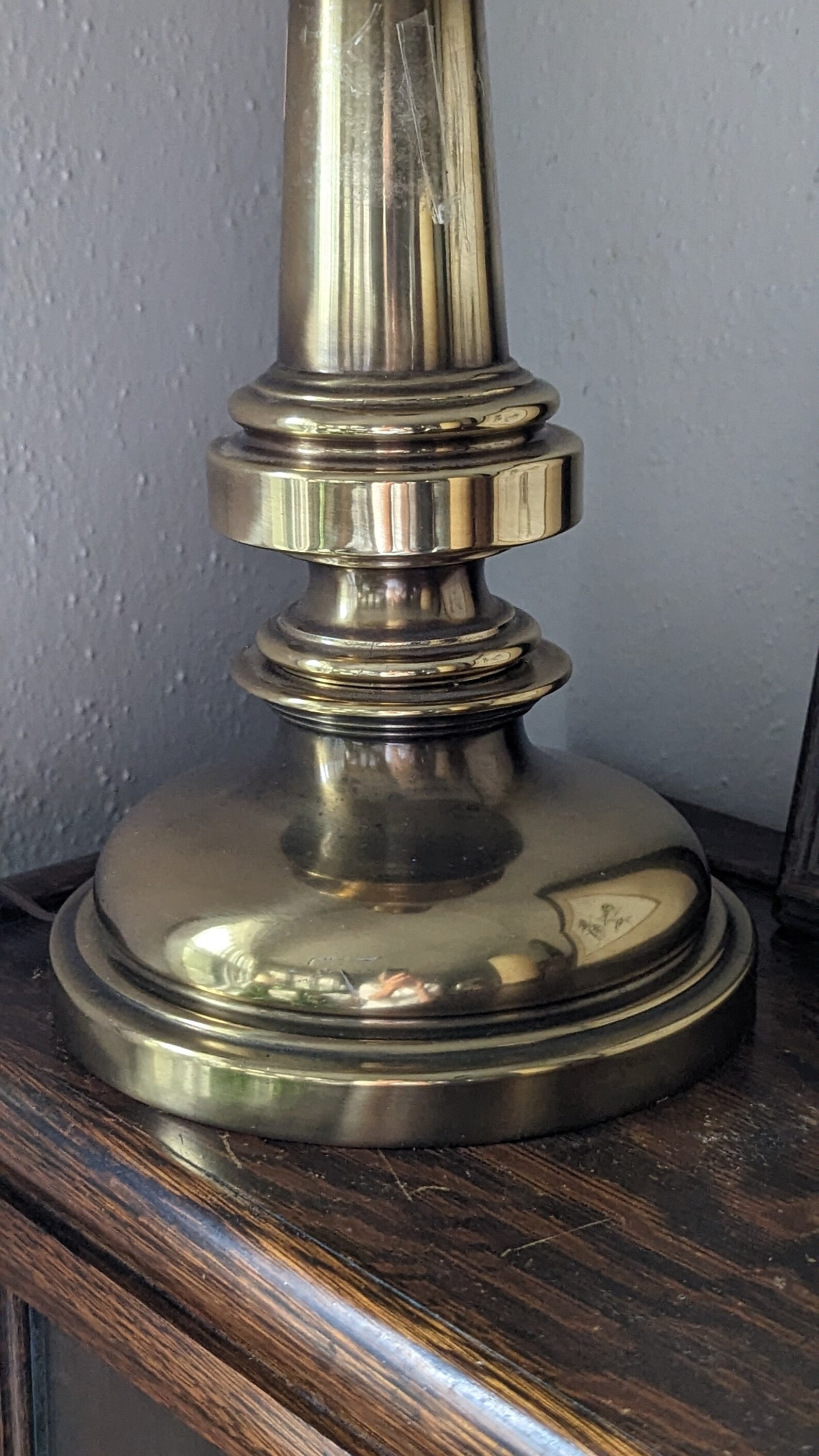 Stiffel Table Brass Lamp Metal Mid Century 31" Tall Socket Switch Jules ...