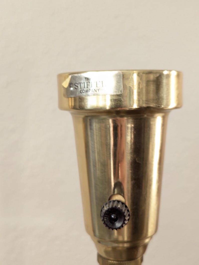 Stiffel Hollywood Regency Table Torchiere Lamp Ivory Brass 34 High ...