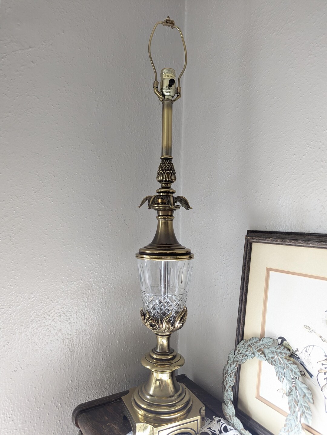 Vintage Stiffel Brass Lamp Hollywood Regency Style 34in Socket + Cord ...