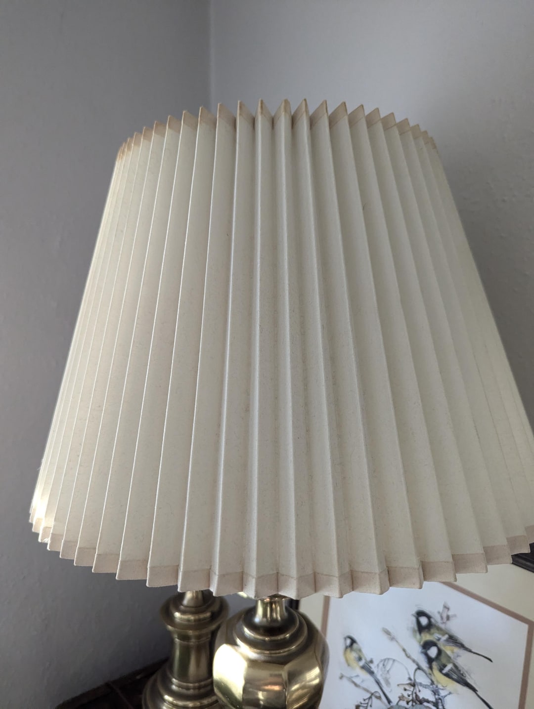 Stiffel Lamp Shade Pair Vintage Tan Linen Tailored Pleats 11in Tall16 ...