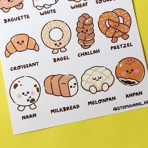 Bread Art Poster, 8 X 10 Wall Art, Cute Kitchen Illustration, Let's Get ...
