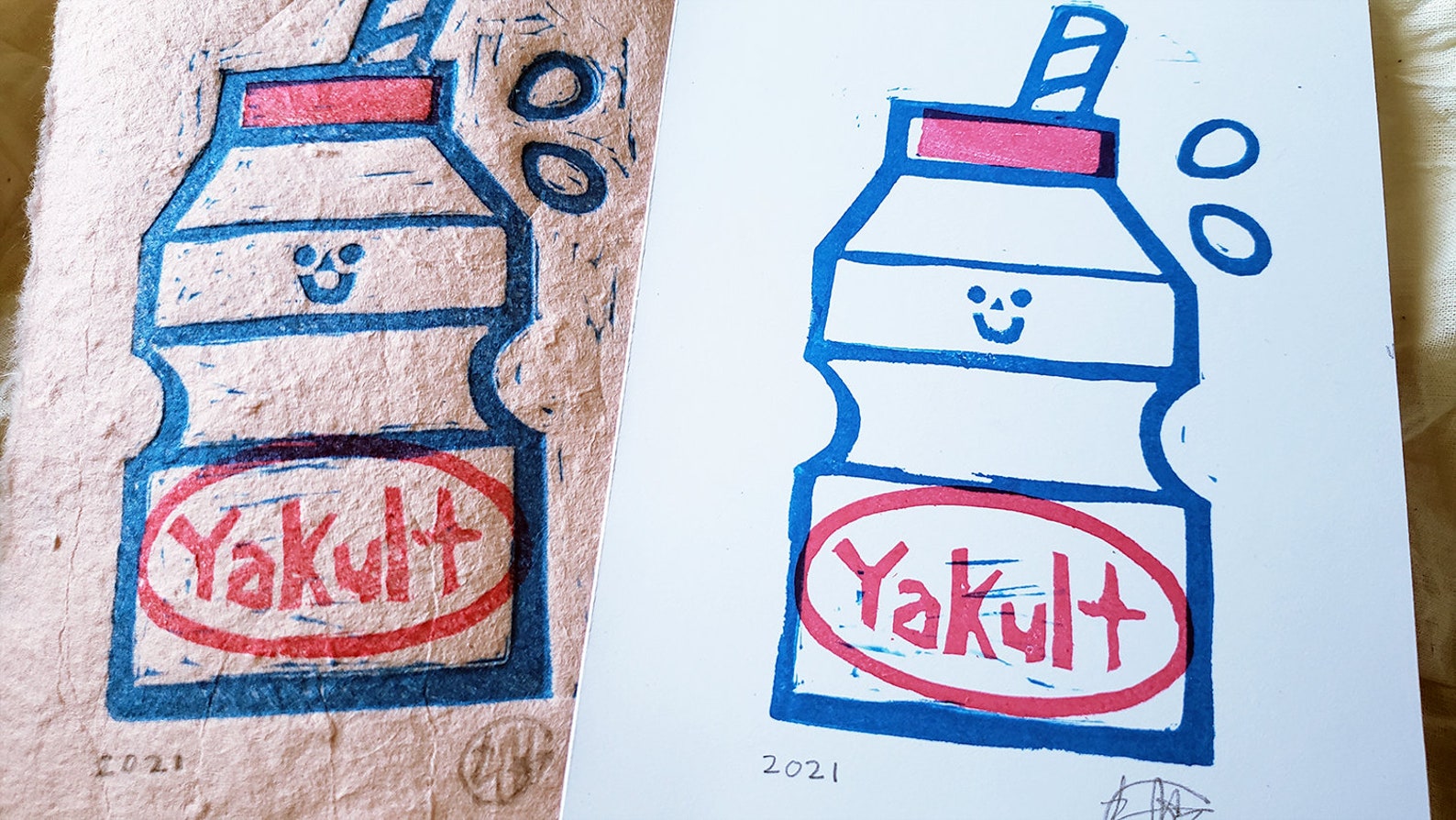 Yakult Art Print Asian Drink Food Illustration Cute Small | Etsy