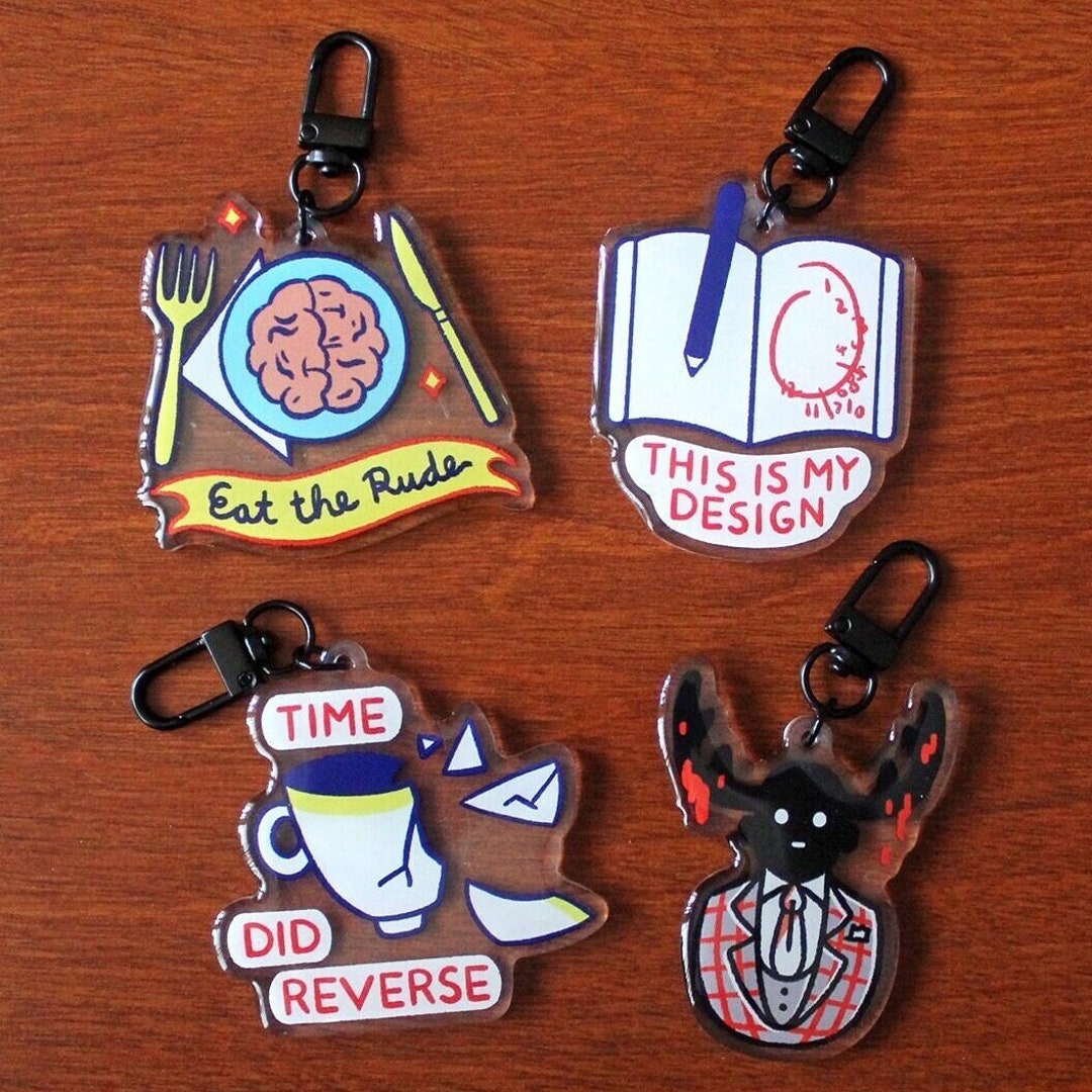 Hannibal Keychain Set, Hannibal Lecter, Large Acrylic Charms, Will ...