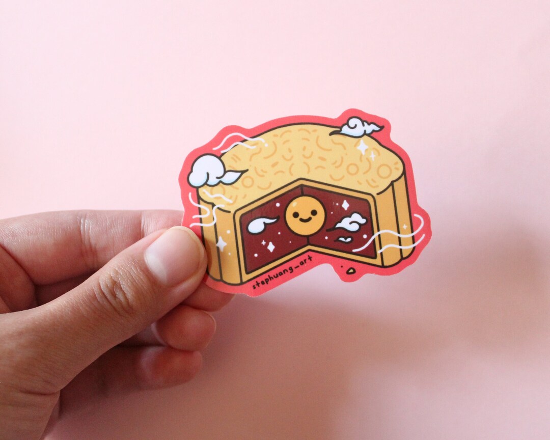 Mooncake Sticker Mid Autumn Festival Gift Chinese AAPI Food - Etsy