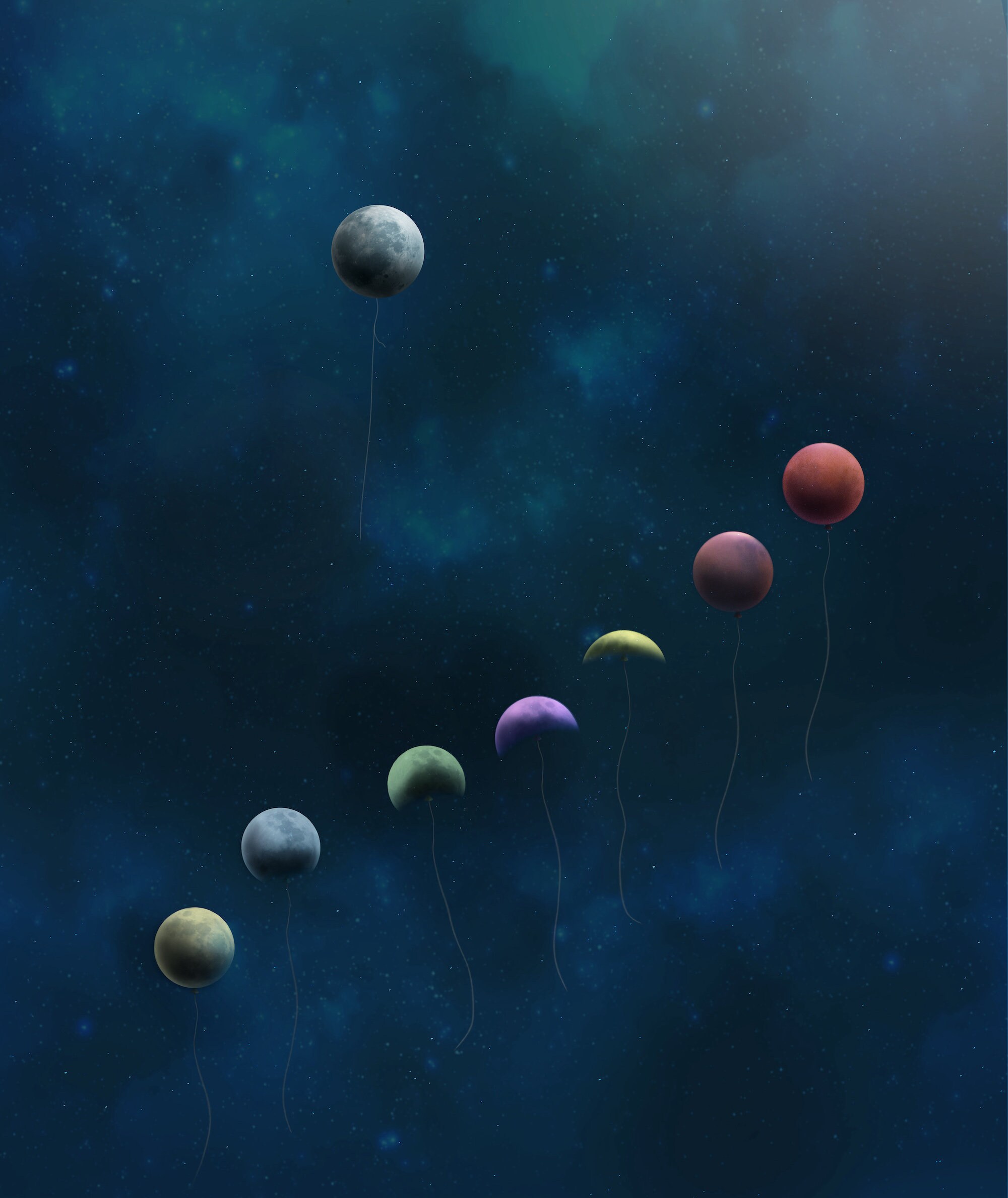 MOON PHASES Digital Background - Etsy