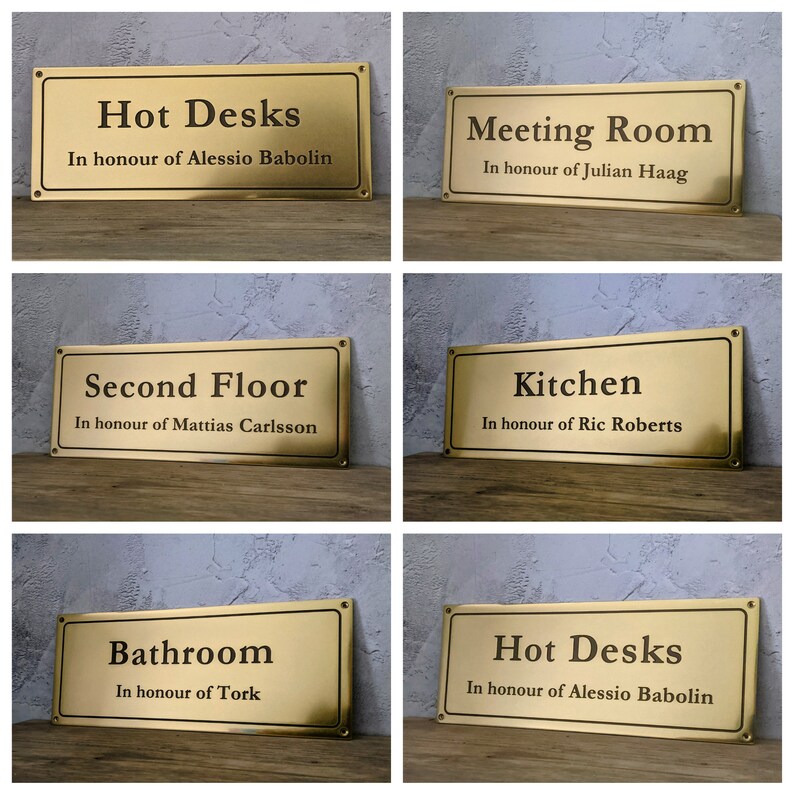 Engraved Brass Name Plate – Custom Solid Metal House Sign - Etsy