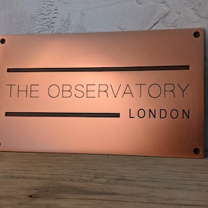 Engraved Copper Signs - Custom Solid Metal Name Plates, House Signage ...