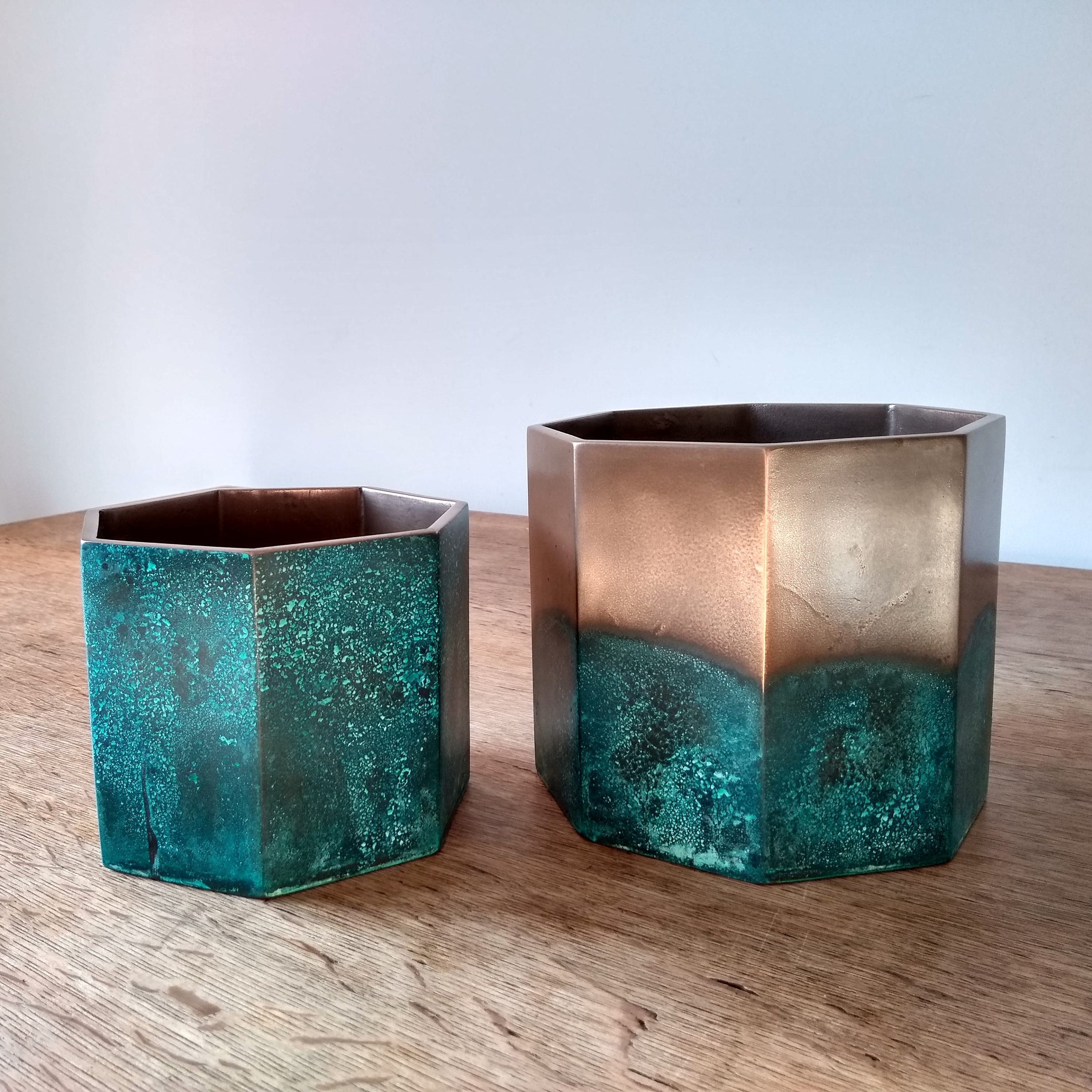 Rustic Bronze Planters Aged Bronze Plant Pots Unique Metal - Etsy