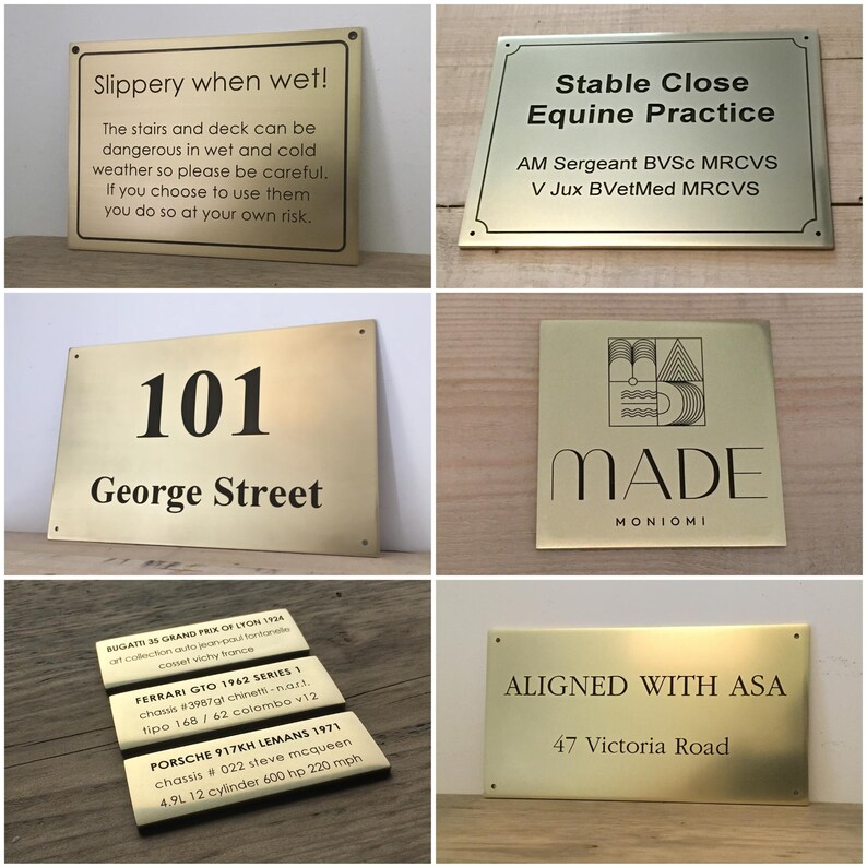 Engraved Brass Name Plate – Custom Solid Metal House Sign - Etsy