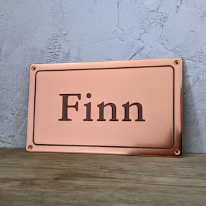 Engraved Copper Signs - Custom Solid Metal Name Plates, House Signage ...