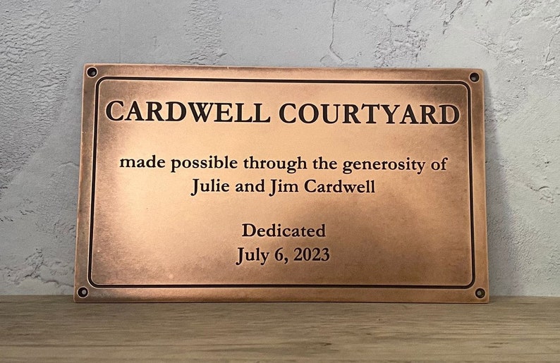 Antiqued Bronze Plaques - Rustic Engraved Bronze Signage, Name Plates ...
