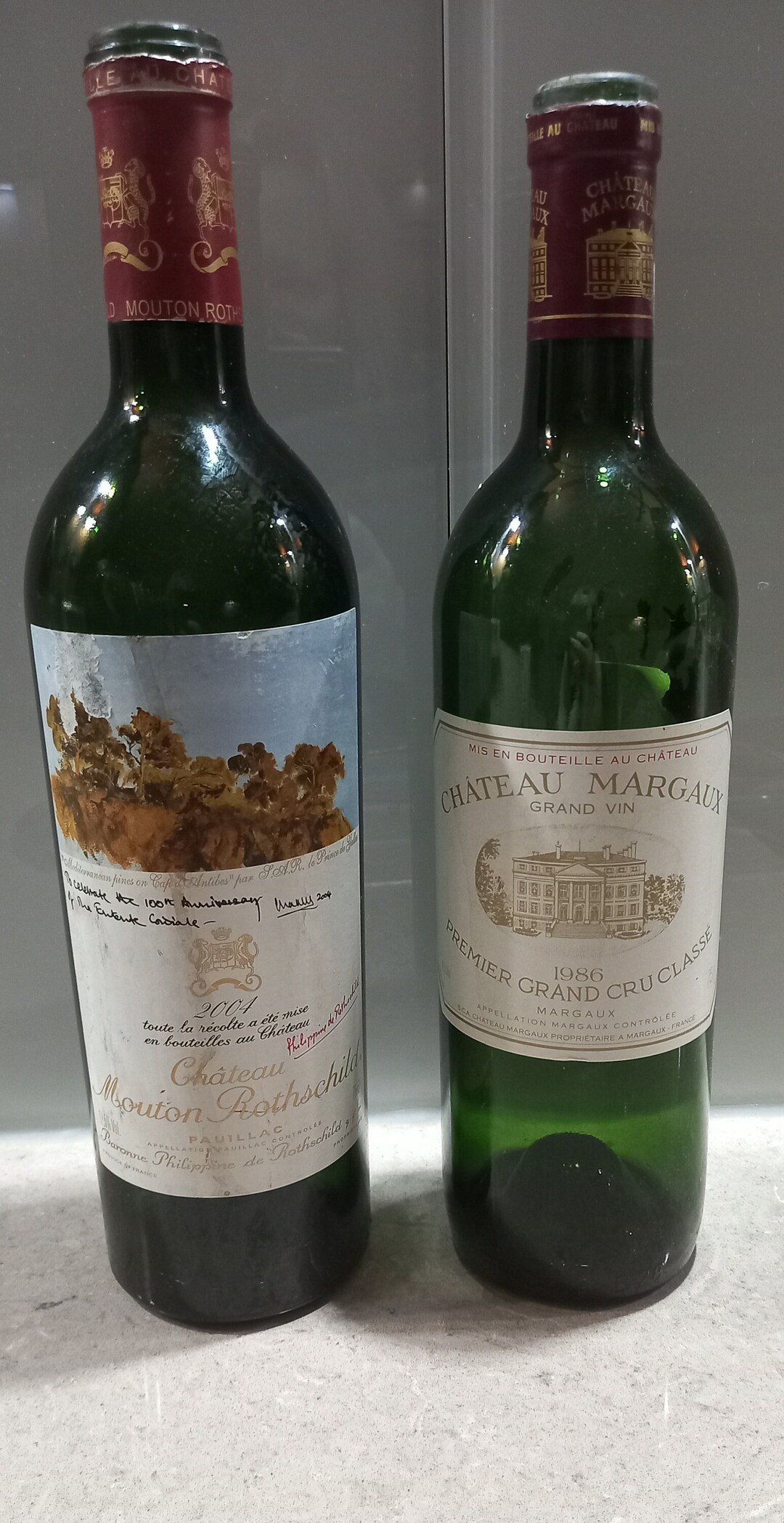 2 X Collectable Empty Wine Bottles - Chateau Margeaux 1986 & Chateau ...
