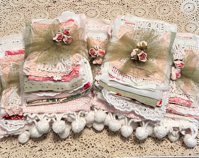 15 Piece Shabby Chic Designer Vintage Fabric Lace Bundle - Etsy