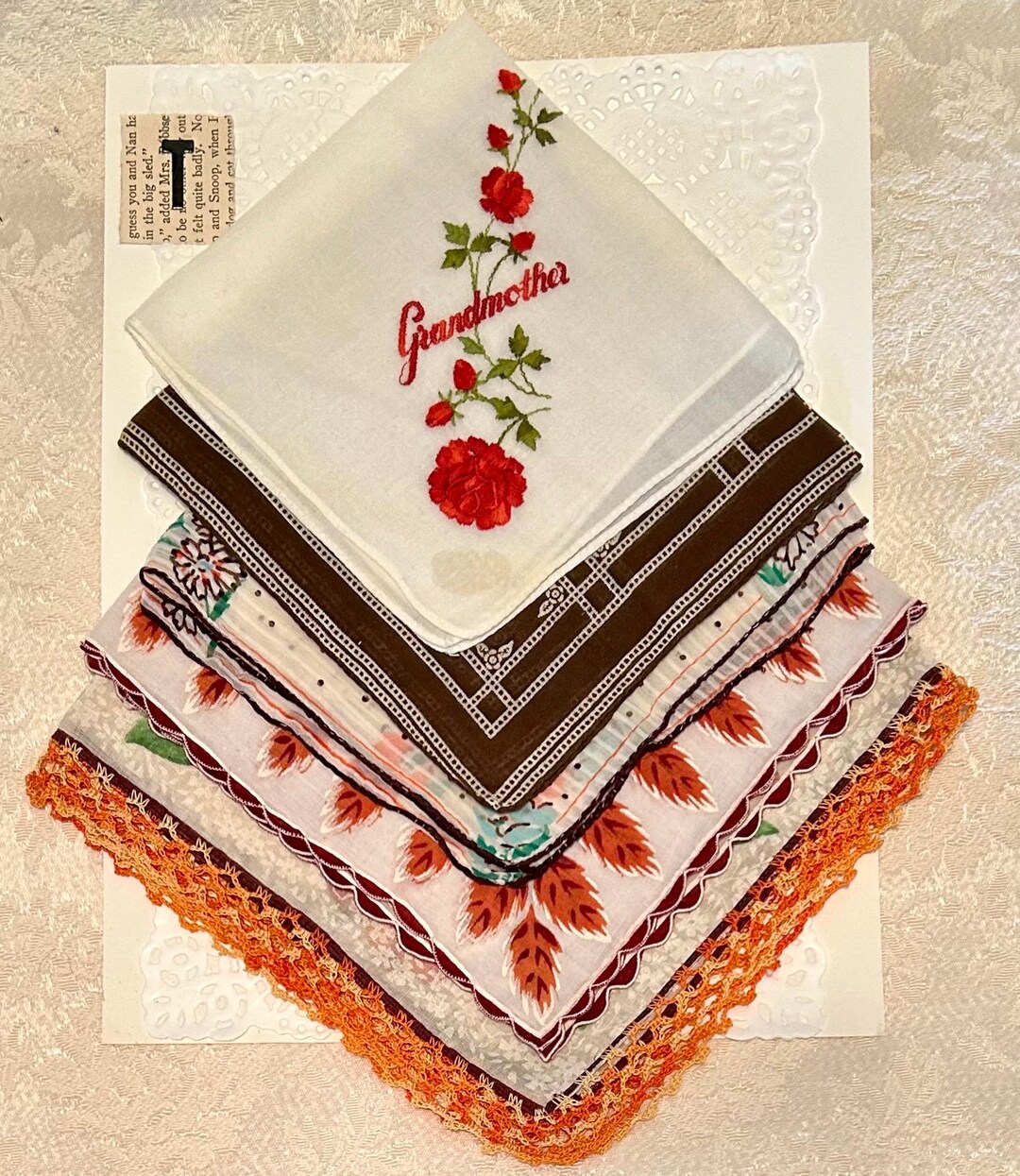 T-5 Pack Vintage Antique Handkerchiefs - Etsy