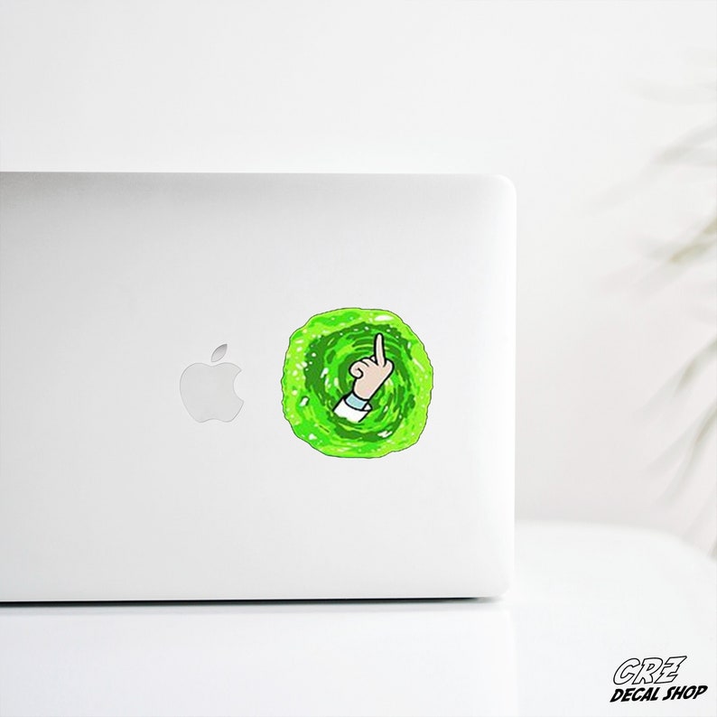 Rick Middle Finger Portal Waterproof Vinyl Decal - Etsy