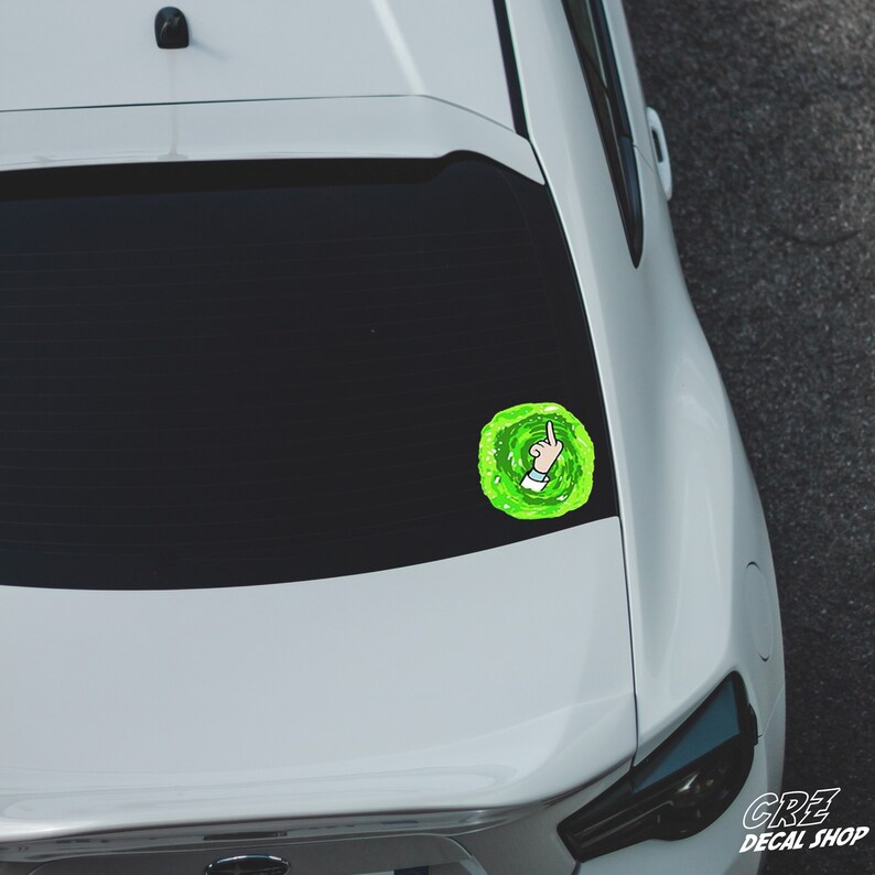 Rick Middle Finger Portal Waterproof Vinyl Decal - Etsy