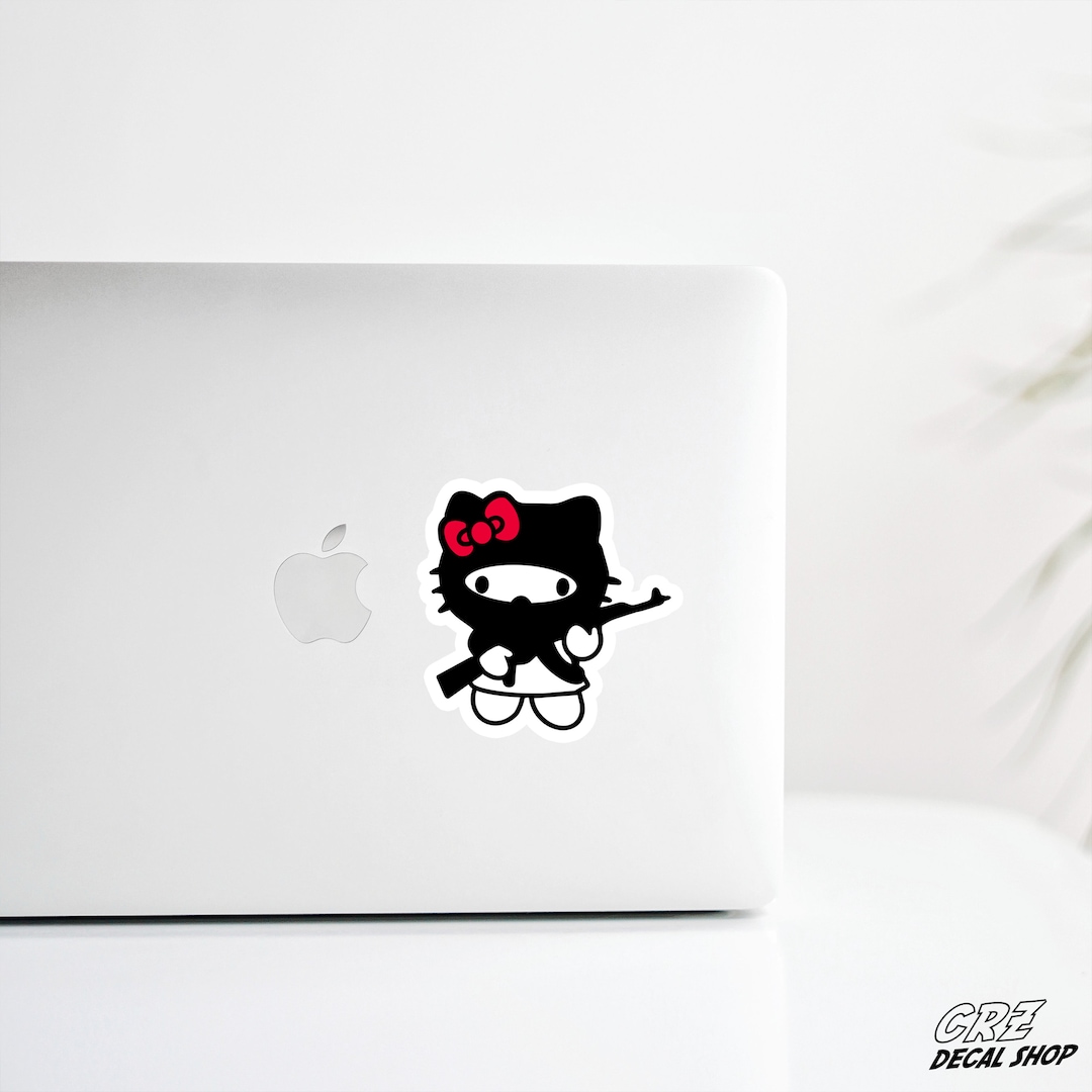 Hello Kitty Ski Mask AR Gun Water-resistant Sticker - Etsy