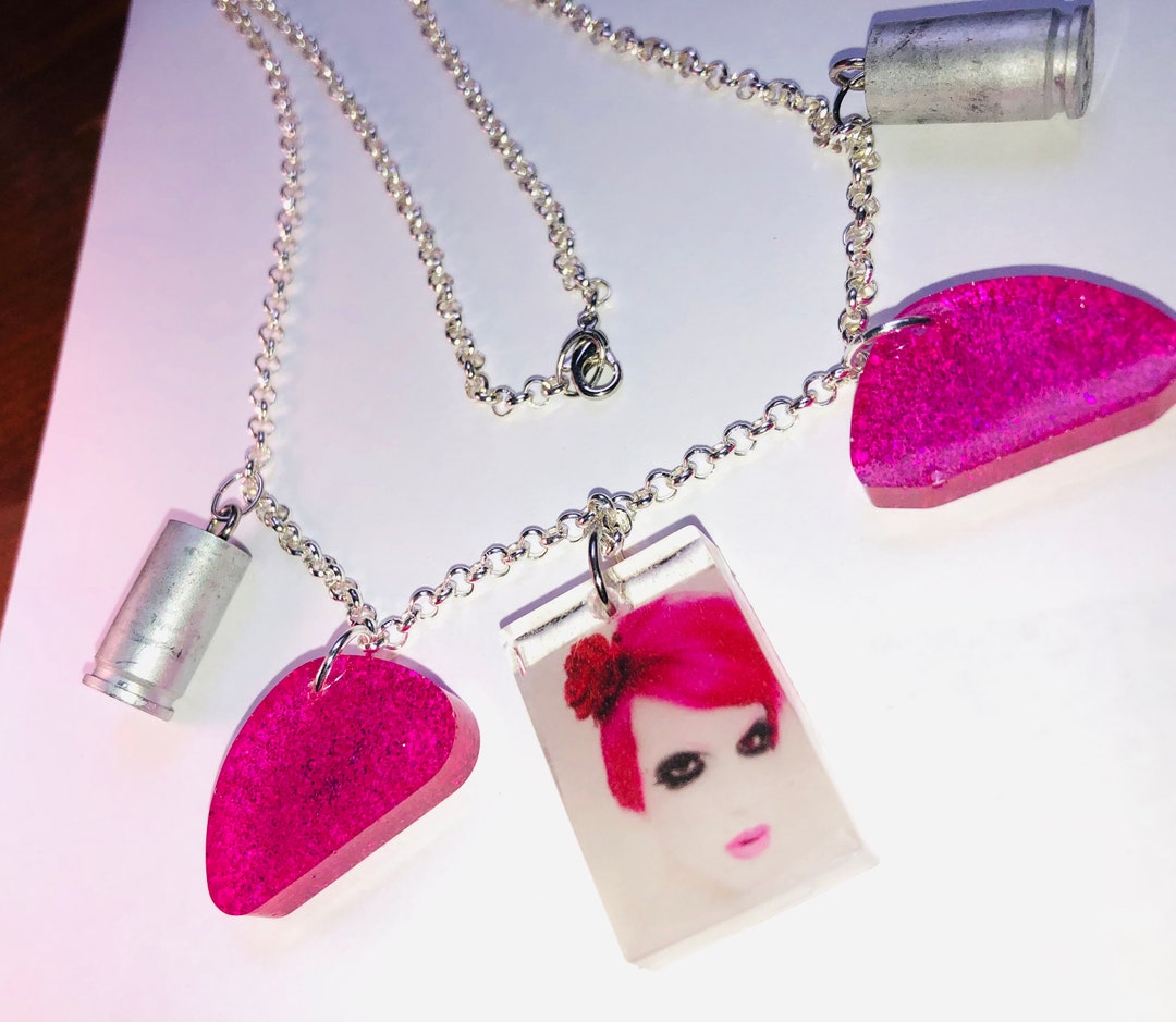 Jeffree Star Resin Pink Glitter Bullets Glamour Necklace - Etsy