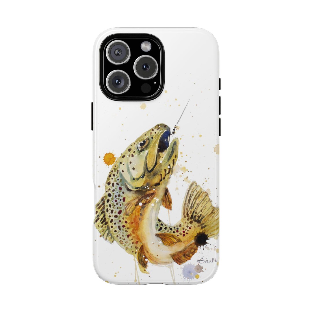 Jumping Brown Trout Tough Cases Fish iPhone Cases, Fish Samsung Cases ...