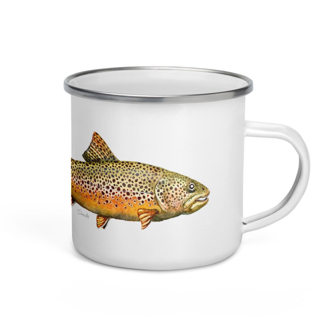 Brown Trout Camping Cup design 2 12-ounce Fishing Mug - Etsy