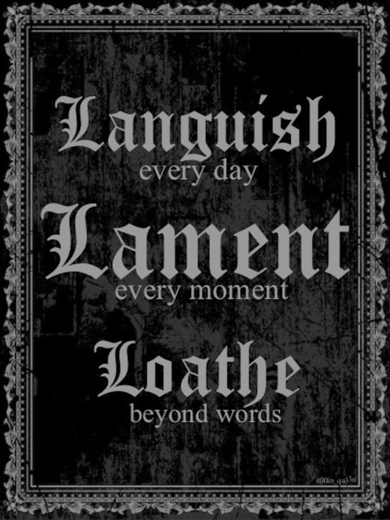 Languish, Lament, Loathe - Etsy