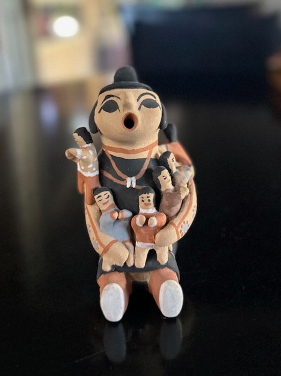 Native American Pottery Storyteller Figurine Holding Six Children - Etsy