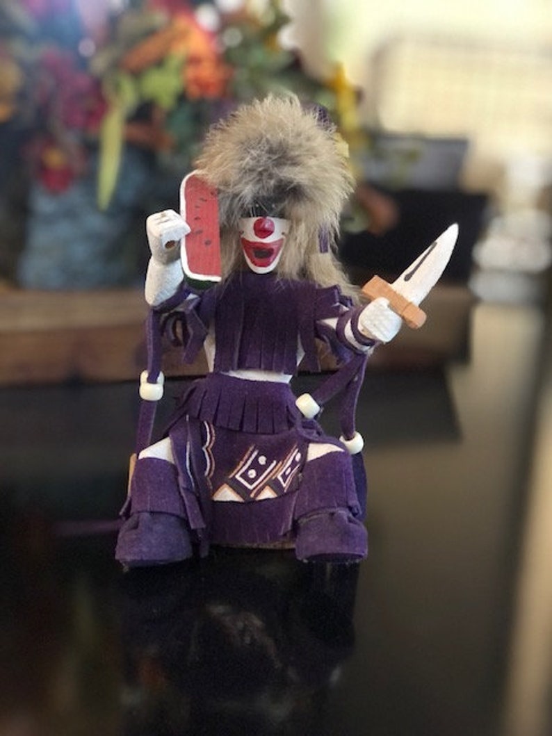 Native American Folk Art Kachina clown Koshari Signed by Artist - Etsy