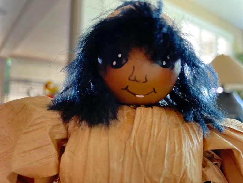 A Pair of Native American Corn Husk Dolls With Yarn Hair by - Etsy