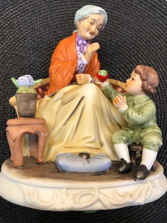 Vintage Lefton China Hand Painted Figurine of an Old Lady and | Etsy