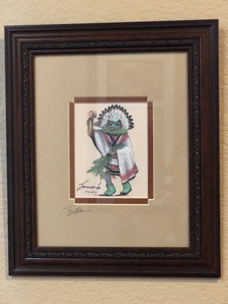 Carole Bourdo "talavai" Kachina Framed and Matted Picture - Etsy