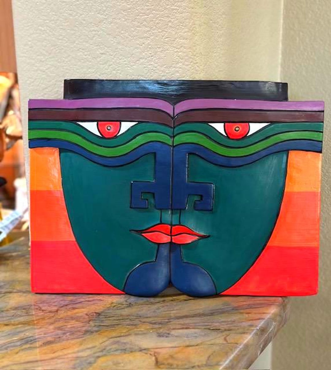 Large Laurel Burch Tribal Wooden Mask - Etsy