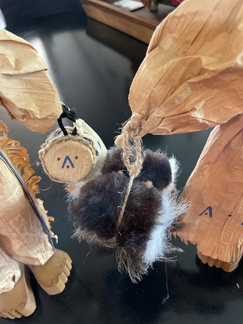 A Pair of Native American Corn Husk Dolls With Yarn Hair by - Etsy