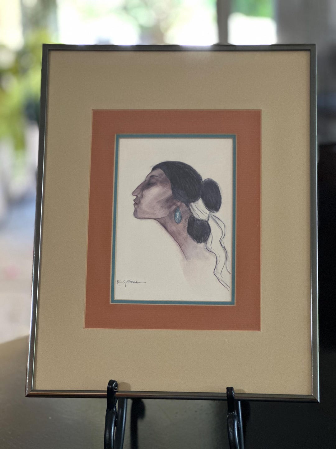 R. C. Gorman Signed Print "turquois Earring" From Lobo Art Company - Etsy