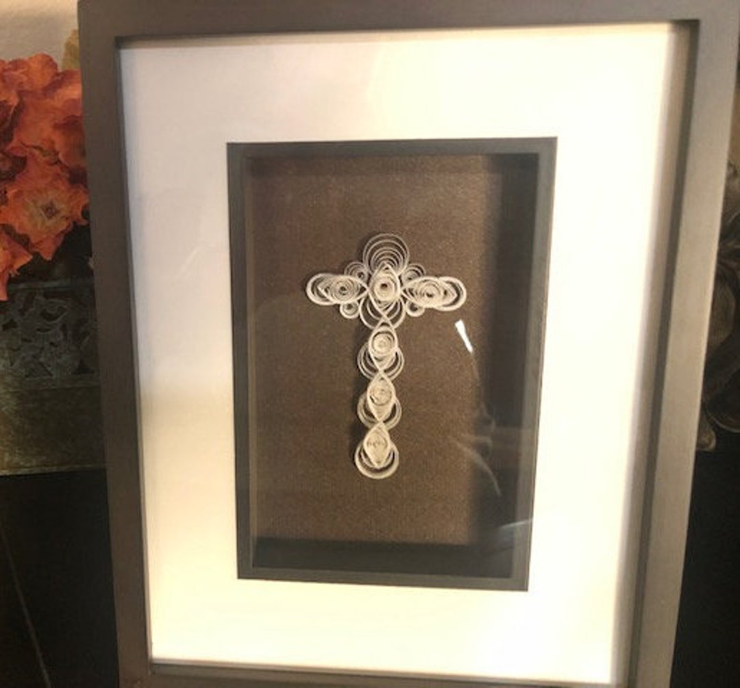Paper Cut Cross Displayed in a Shadow Box Frame - Etsy