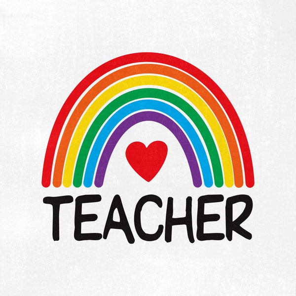 Rainbow Teacher Svg - Etsy