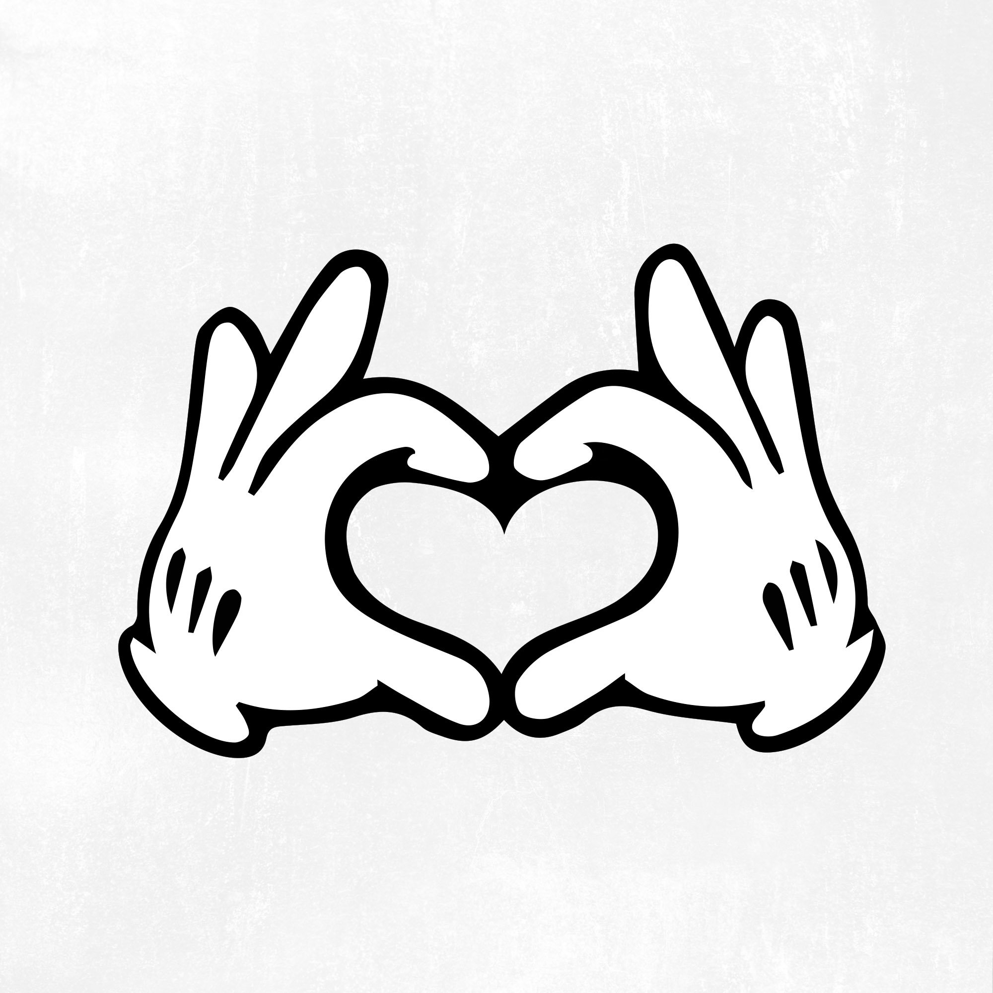 Mickey Hands Heart Svg Disney Svg Files Mouse Hand Heart Sign Etsy