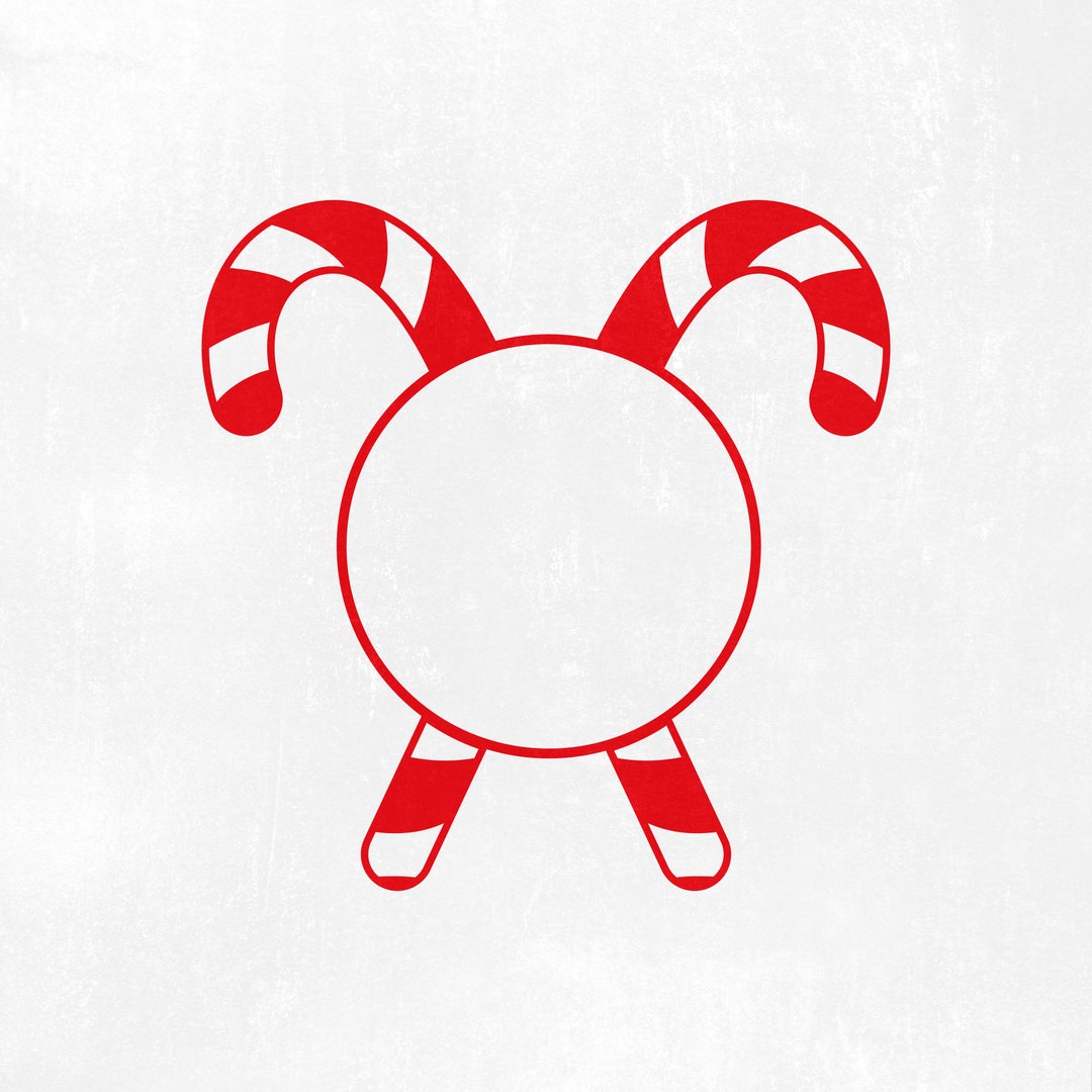 Candy Cane Monogram Frame SVG File for Cricut & Silhouette, Red Candy ...